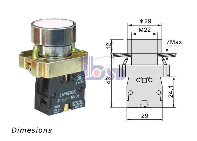 Industrial Push Button Electrical Switches For Magnetic Starter LAY5（XB2）-BA31