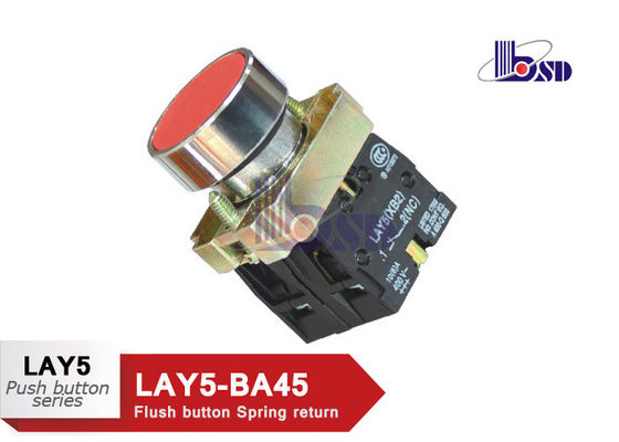 Metal Flat Push Button Switch Spring Return For Control Panel