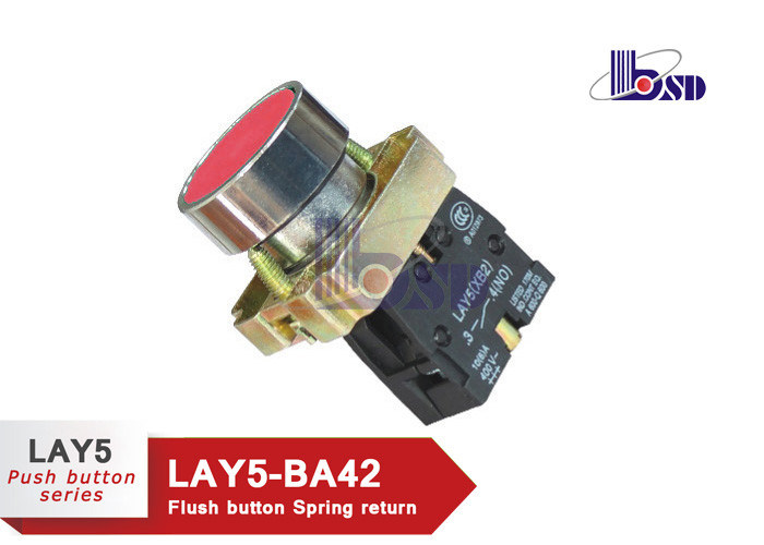 Metal Flat Push Button Switch Spring Return For Control Panel