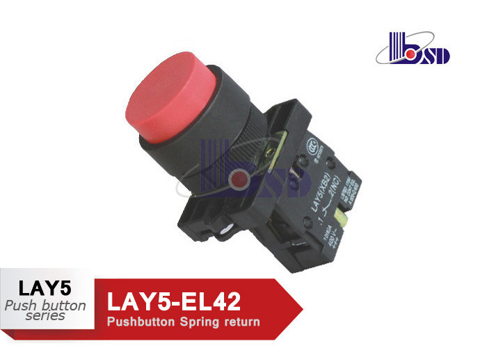 LAY5（XB2）-EL42 red color even button spring return with symbol logo push button swithes